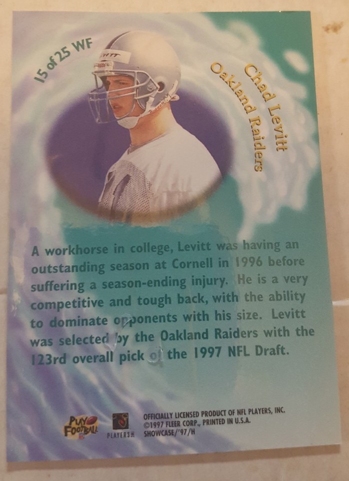 1997 Flair Showcase Wave of the Future #15WF Chad Levitt Oakland ...