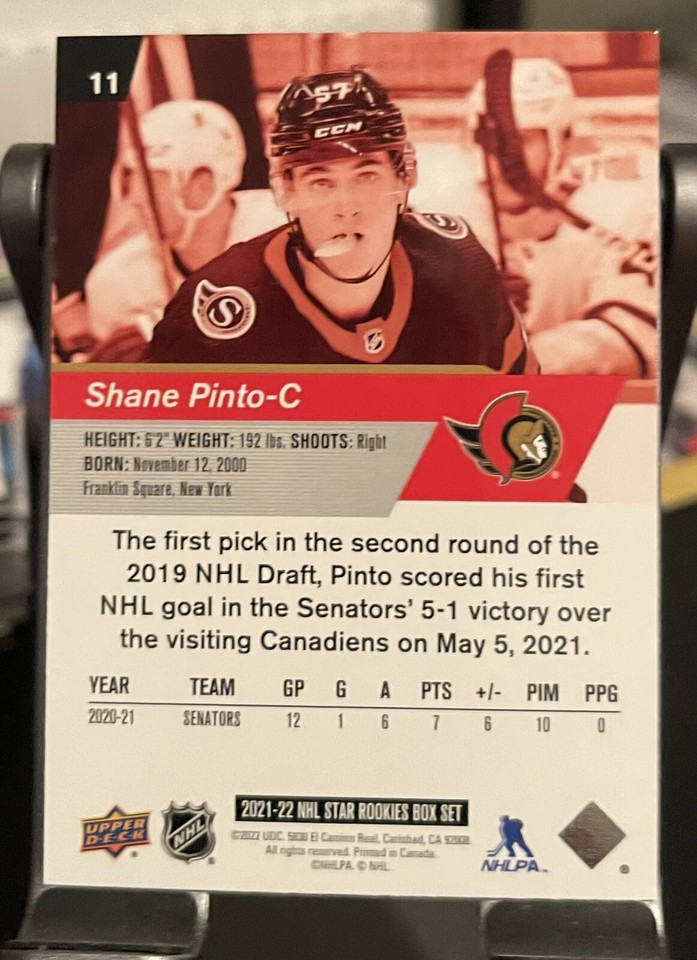 Shane Pinto 2021-22 Upper Deck Star Rookie Card #11 | eBay