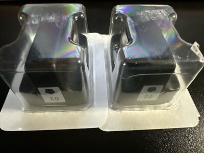 Lot of 2 New Genuine HP 02 Black Ink Cartridge (C8721W) - Sealed | eBay