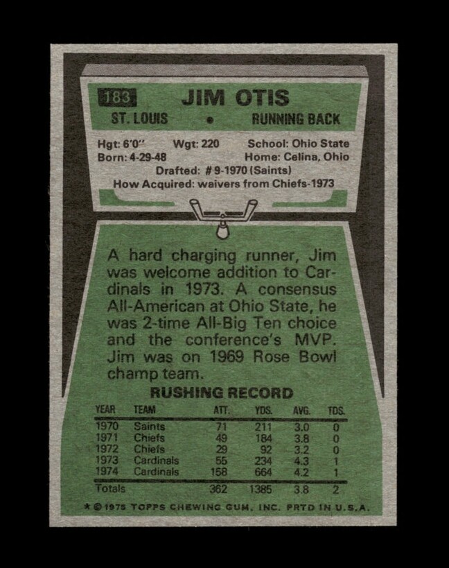 1975 Topps Set-Break #183 Jim Otis RC NM-MT OR BETTER *GMCARDS* | eBay