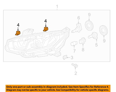 2016-2023 Honda Civic Headlamp Components Headlamp Assy Upper Clip ...
