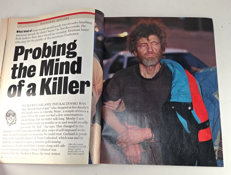Time Magazine- April 15, 1996 - "The Mind Of The Unabomber" - Ted ...
