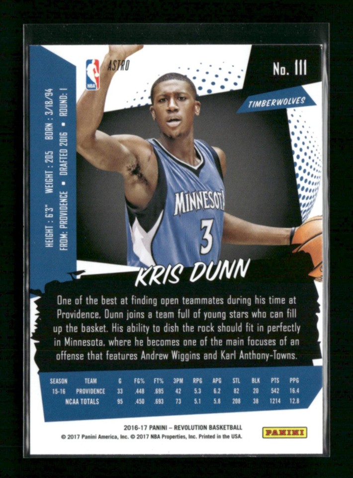 2016-17 Panini Revolution #111 Kris Dunn Astro | eBay