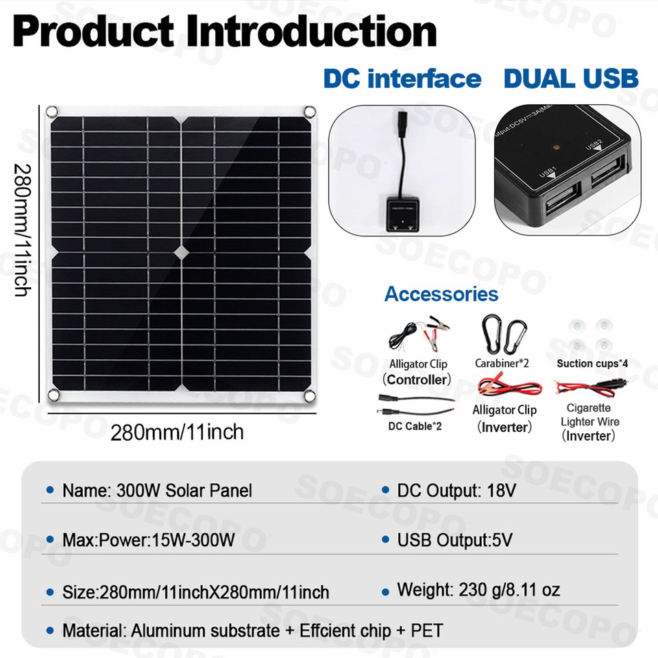 10000W Power Inverter Solar Generator With 300W Solar Panel Home ...