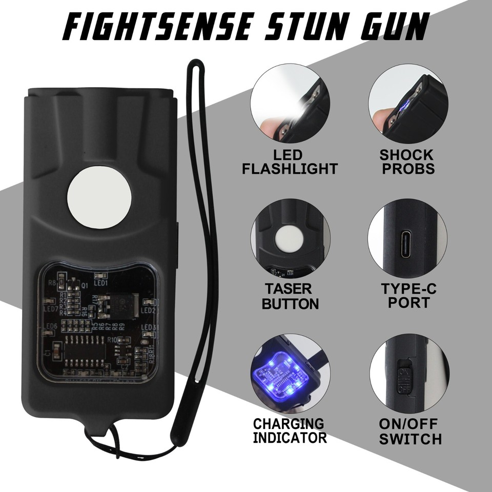 FIGHTSENSE Rechargeable Mini Stun Gun – Compact & Powerful Self-Defense ...