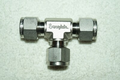 Swagelok Tube Union Tee 1/4 in. x 1/4 in. x 1/4 in. Tube OD (SS-400-3 ...