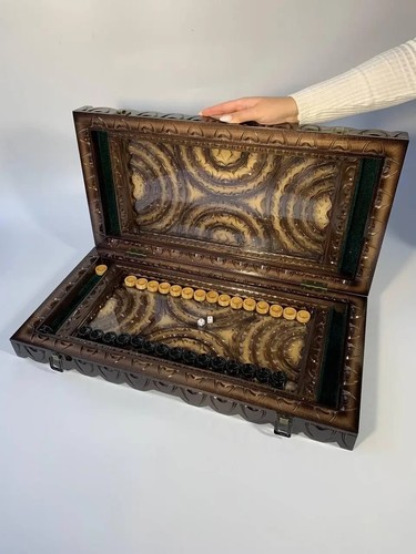 Handmade Carved Glass Backgammon Set, Game Board, Nardy, Backgammon ...