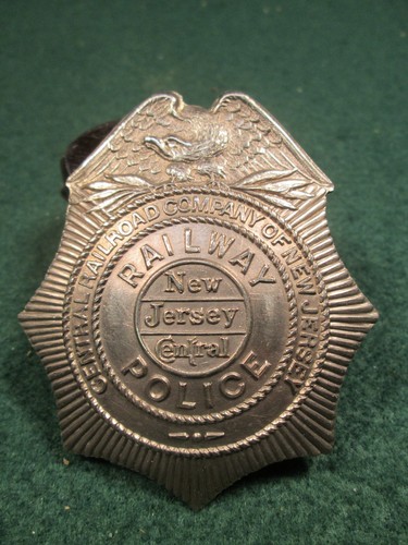 NJC New Jersey Central Railroad Police Breast Badge | eBay