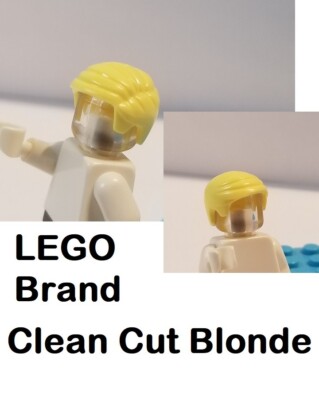 LEGO Minifigure Hair Combed Side Blonde Bright Light Yellow Short Girl ...