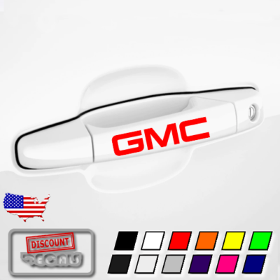 4x Red Door Handle Decal Sticker For GMC Acadia Sierra Yukon 1500 2500 ...