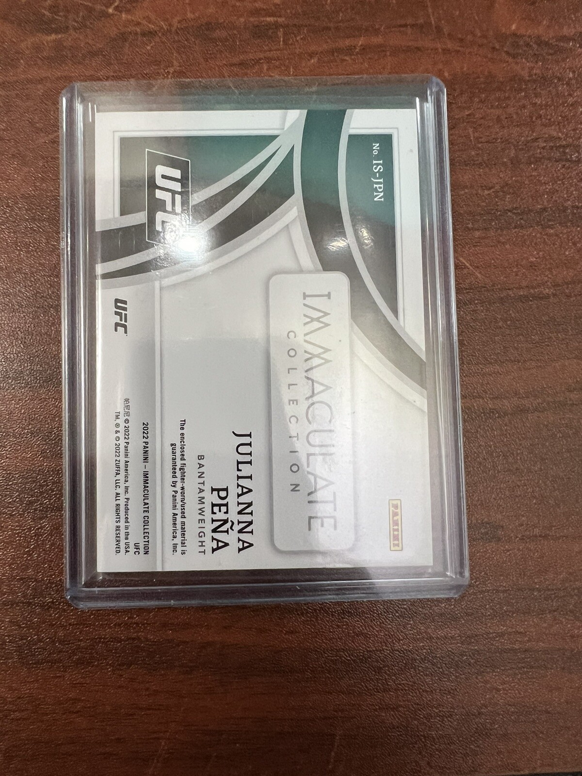 Julianna Pena Fighter-Worn Jumbo Patch 62/99 UFC Immaculate Panini 2022 ...