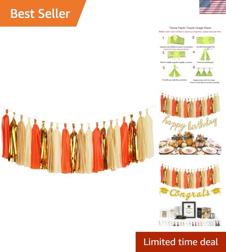Charming Tassel Banner DIY Kit - 20 Tissue Paper Tassels for Festive ...