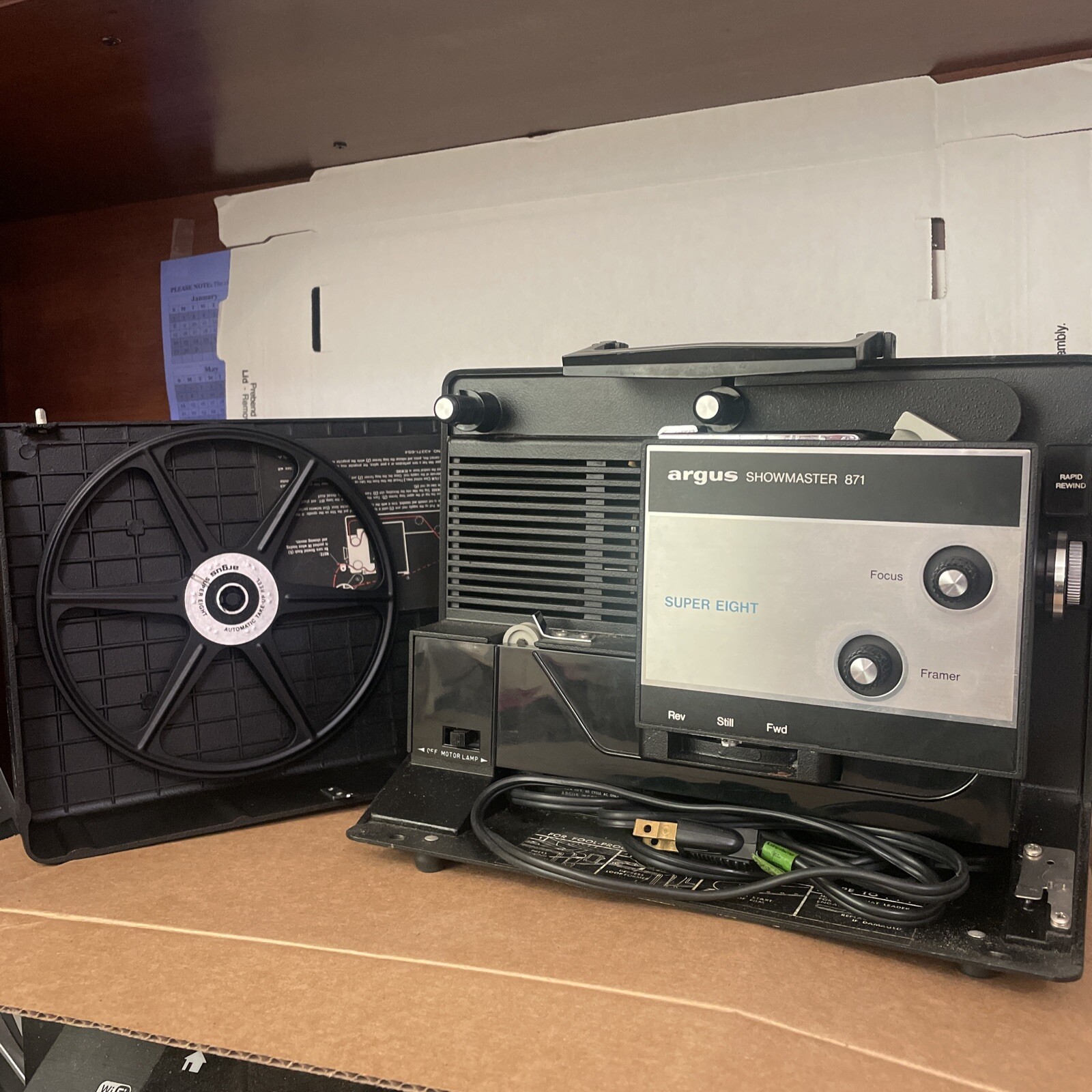 Argus Vintage Showmaster 871 Super 8 MM Film Movie Projector Complete ...