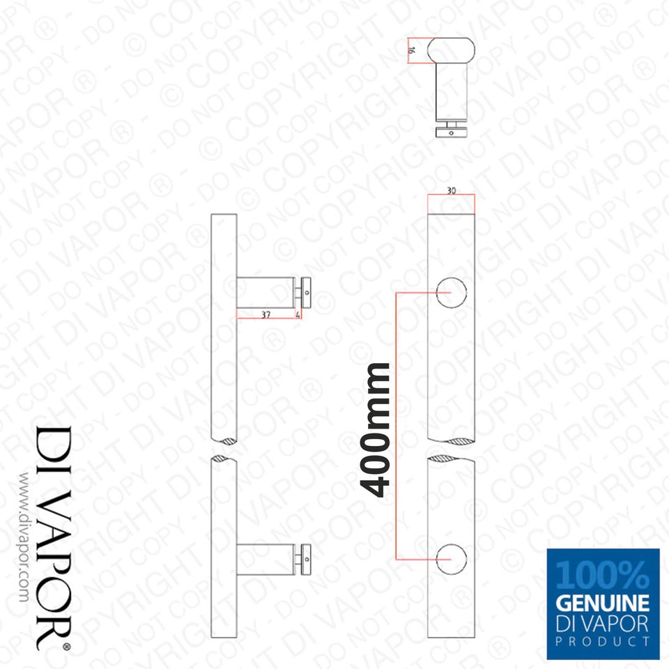 Di Vapor (R) 500mm Long Stainless Steel Shower Door Handle or Towel ...