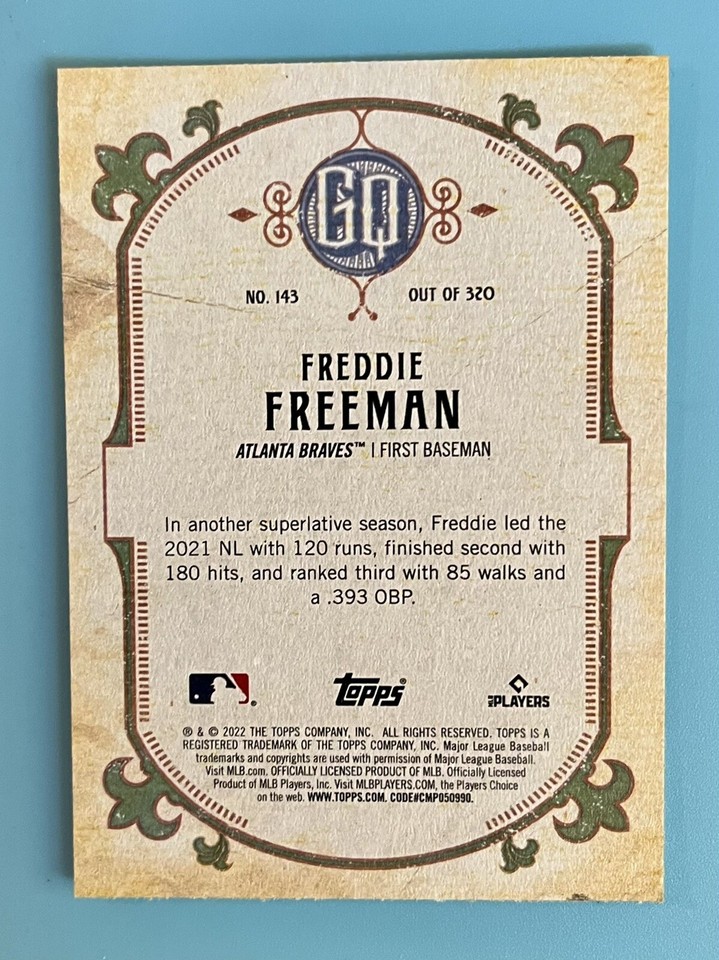 2022 Topps Gypsy Queen Freddie Freeman #143 Atlanta Braves | eBay