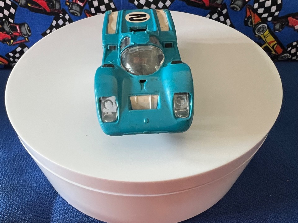 Vintage 1970 Aurora AFX Porsche 917 Blue White & Yellow White # 2 Slot ...