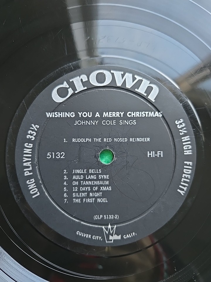 VTG Johnny Cole Sings Wishing You A Merry Christmas Record 12" Vinyl LP ...