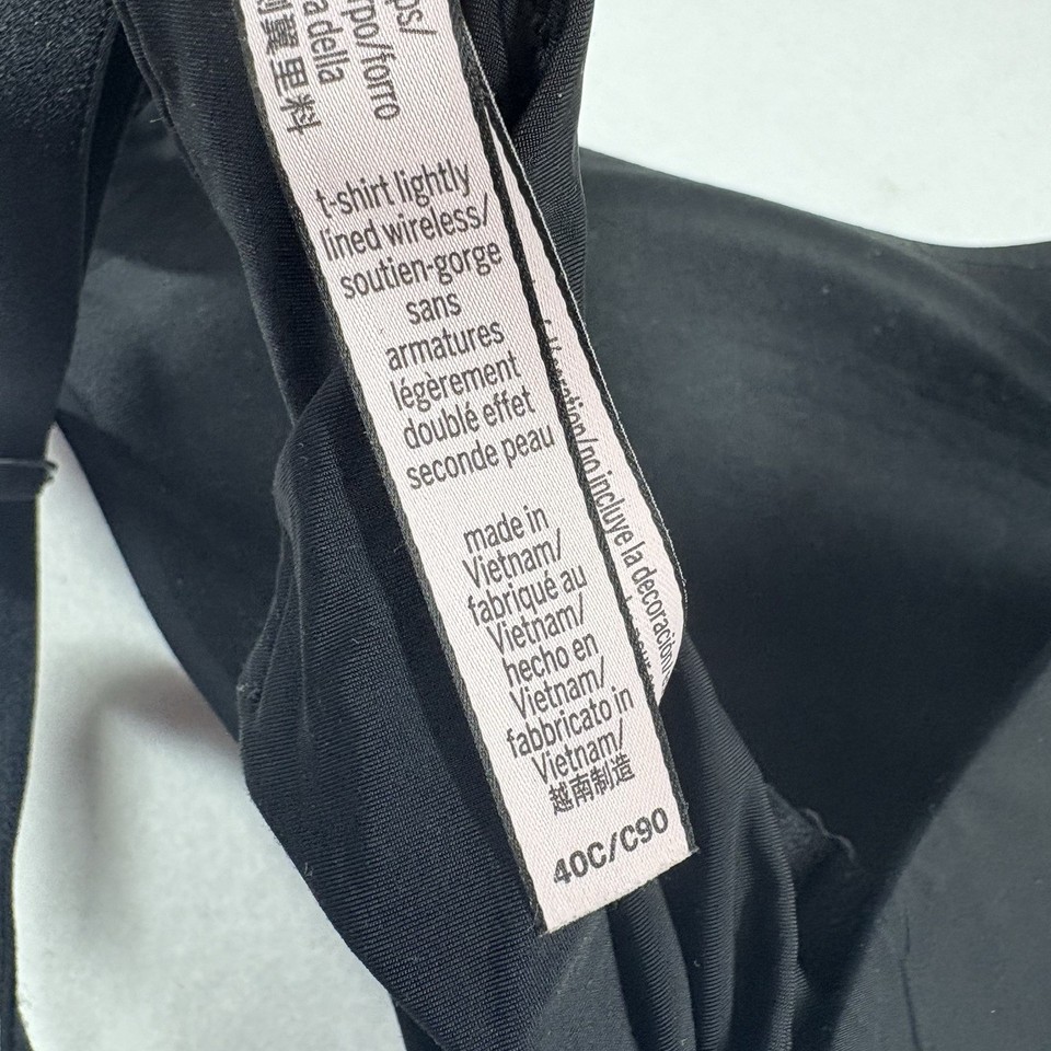 Victoria's Secret Bra Black T-Shirt Lightly Lined Wireless 40C Comfort ...