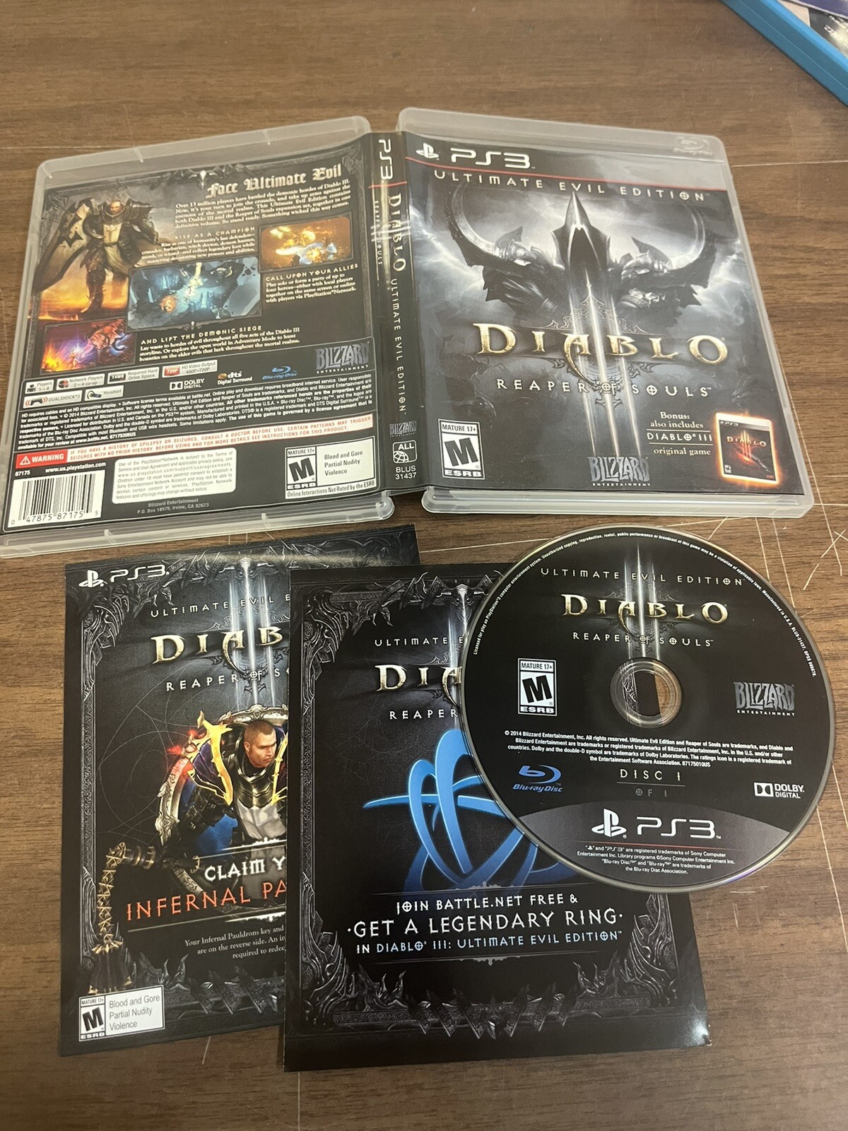 PS3 Diablo 3 Reaper of Souls Ultimate Evil Edition Game Disc Sony ...