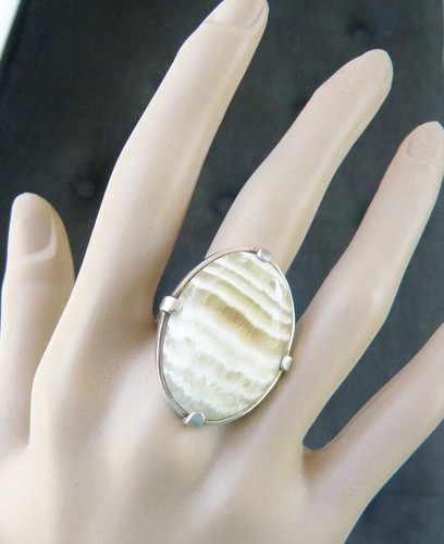 Huge Sterling Silver 925 Modernist Fossil Coral Chunky Ring Size 7 | eBay