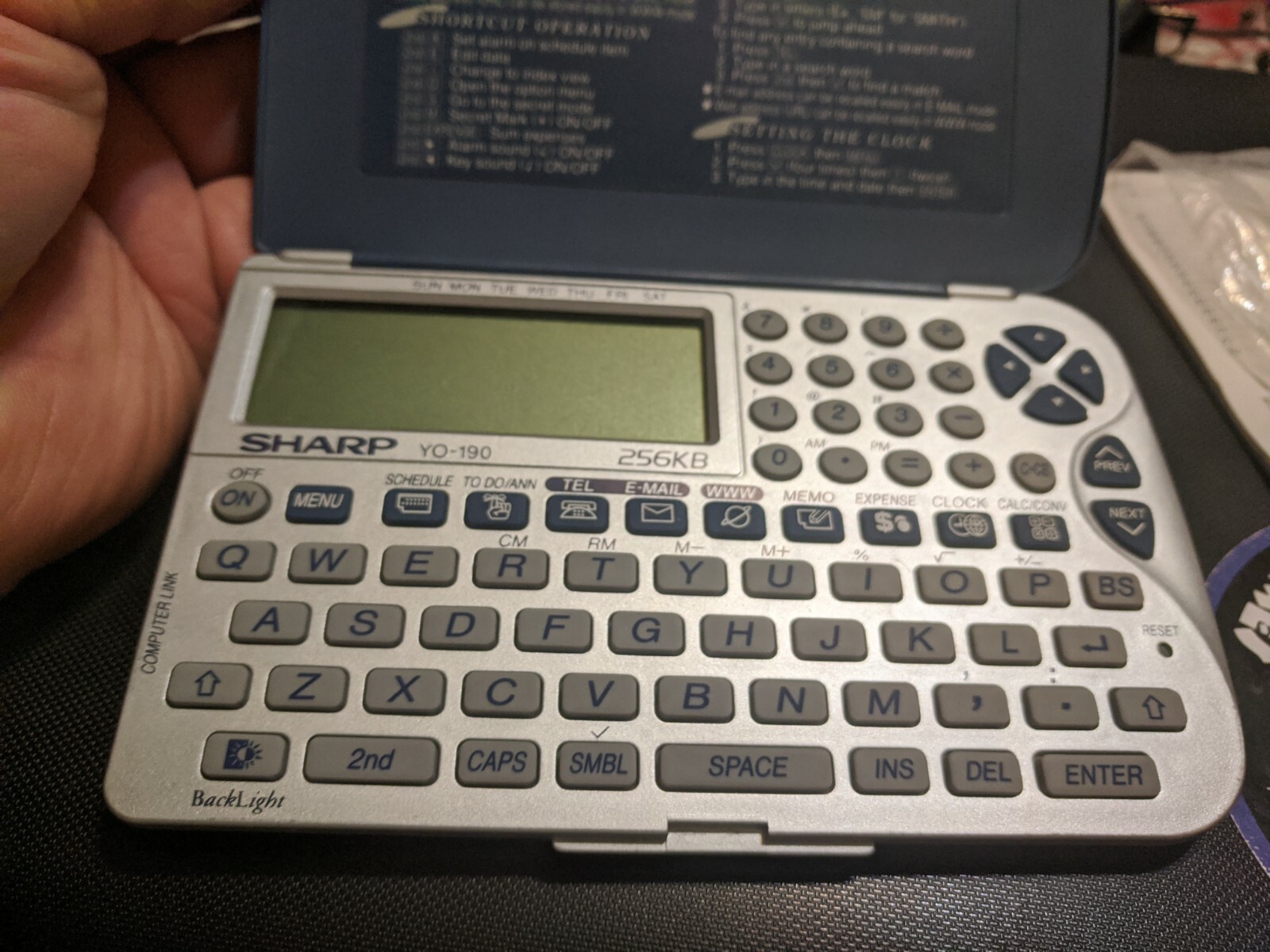 Vintage SHARP YO-190P MEMO MASTER ORGANIZER PDA ~ RARE ~ w/ Operation Manual 74000016361| eBay