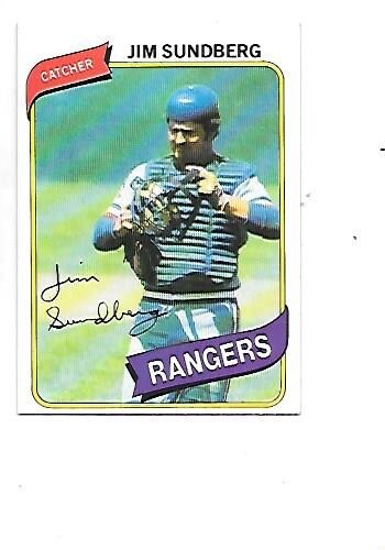 Jim Sundberg 1980 Topps Baseball Card #530 NM Texas Rangers | eBay