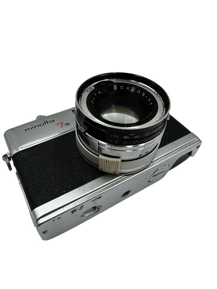 Minolta Hi Matic 7S Rangefinder Film Camer w/ Rokkor PF 45mm f/1.8 Lens ...