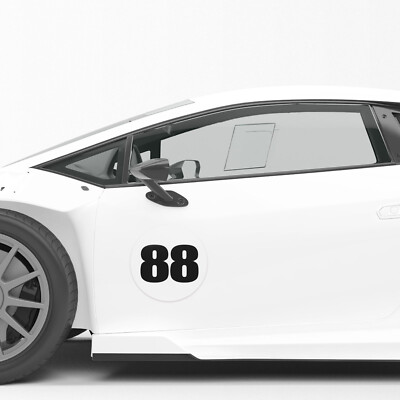 2 pcs Custom Track Day Autocross Racing Numbers Sticker - Circle Vinyl ...
