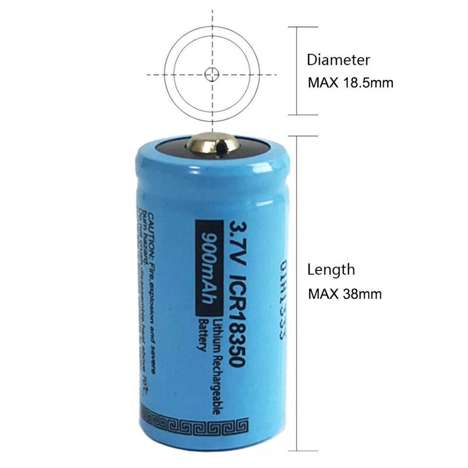 10X 18350 900mAh 3.7V Li-ion Rechargeable Batteries for Warforce laser ...