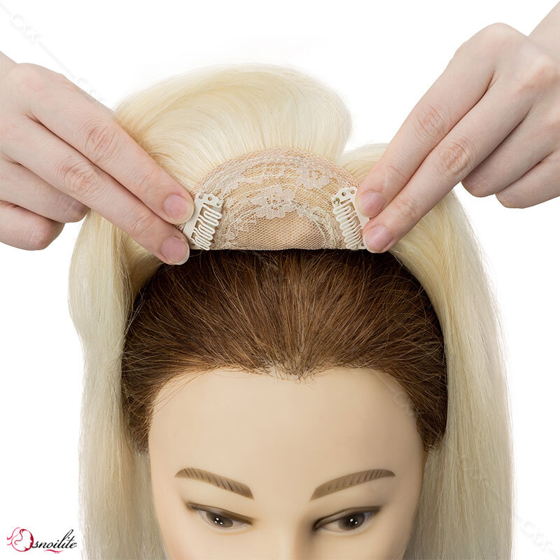 Hair Topper Women Clip In 100% Real Human Hair Wig Hairpiece Toupee ...