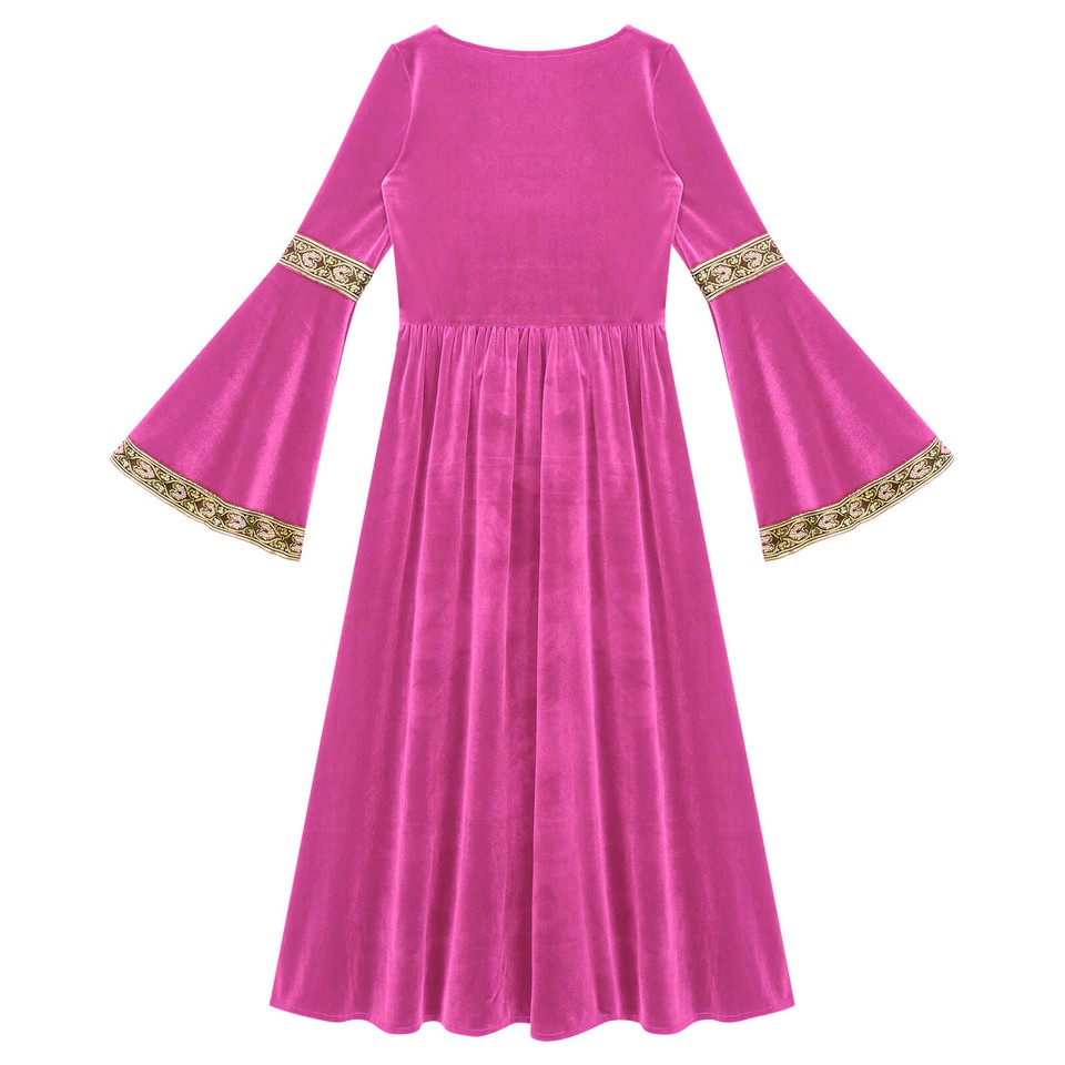 Kids Girls Costume Stage Robe Holiday Dresses Fairy Dress Up High Waist ...
