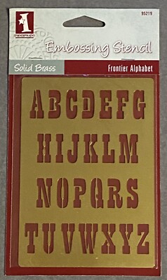 Frontier Alphabet Solid Brass Embossing Stencil NEW Inkadinkado Capital ...