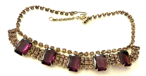 Vintage Purple Juliana Style Rhinestone Necklace | eBay