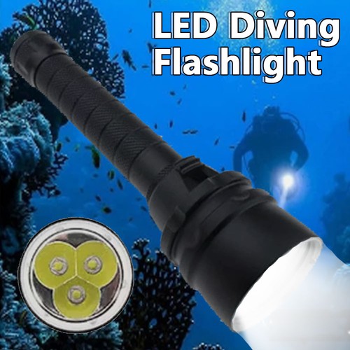 300000LM 3*leds LED Diving Flashlight Scuba Dive Torch Professional ...