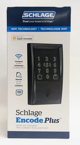 Schlage Encode Plus Smart WiFi Deadbolt w/ Century Trim - Matte Black ...
