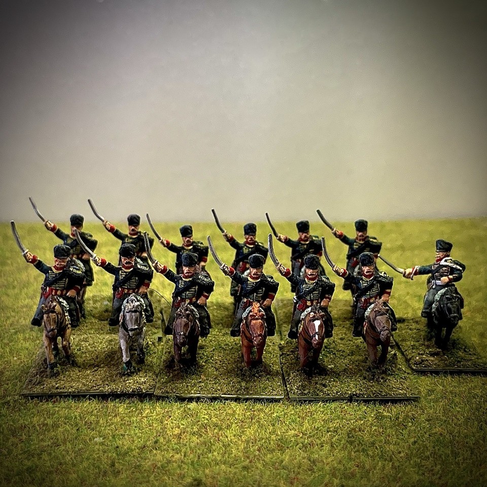 15mm Napoleonic painted Prussian Hussar Cavalry Regiment Post 1809 W ...