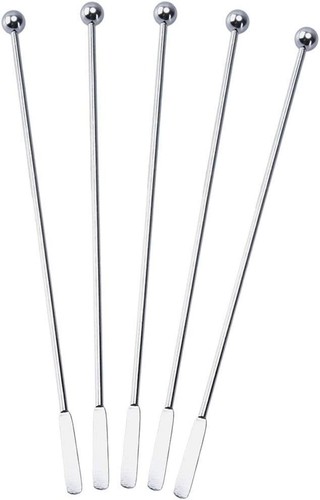 5 pcs Stainless Steel Coffee Beverage Stir Sticks Cocktail Silver-5 ...