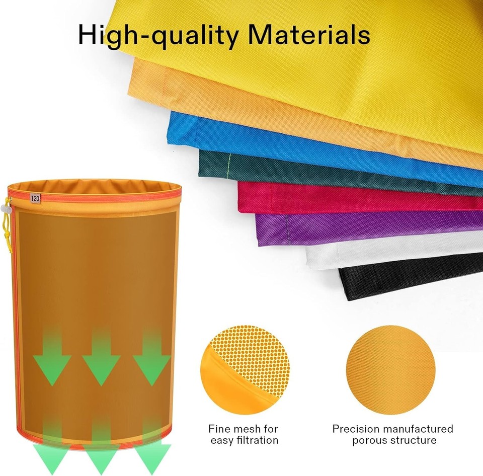 VIVOSUN 1 gal 8 Bags Bubble Hash Bag Kit Herbal Extractor Pressure Mesh ...