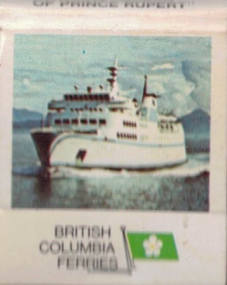 BRITISH COLUMBIA FERRIES,CANADA--MATCHBOOK-ONE 1/2 INCHES WIDTH-VINTAGE ...