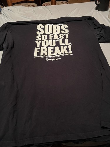 Jimmy Johns Sandwiches Subs So Fast You'll Freak Employee T-Shirt Mens ...