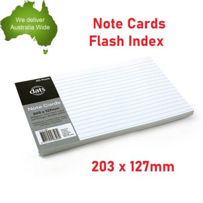 40pk Index Feint Ruled Notes Flash Card Line Paper Presentation White ...