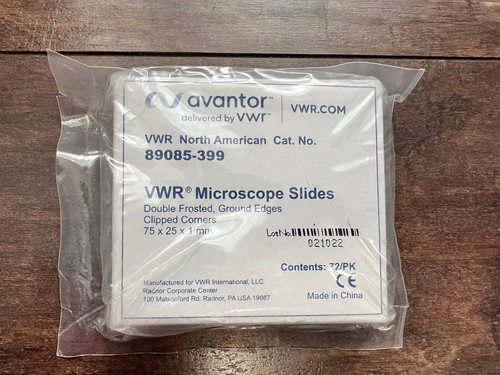72 Pack - VWR Microscope Slides Double Frosted 89085-399 - Avantor | eBay