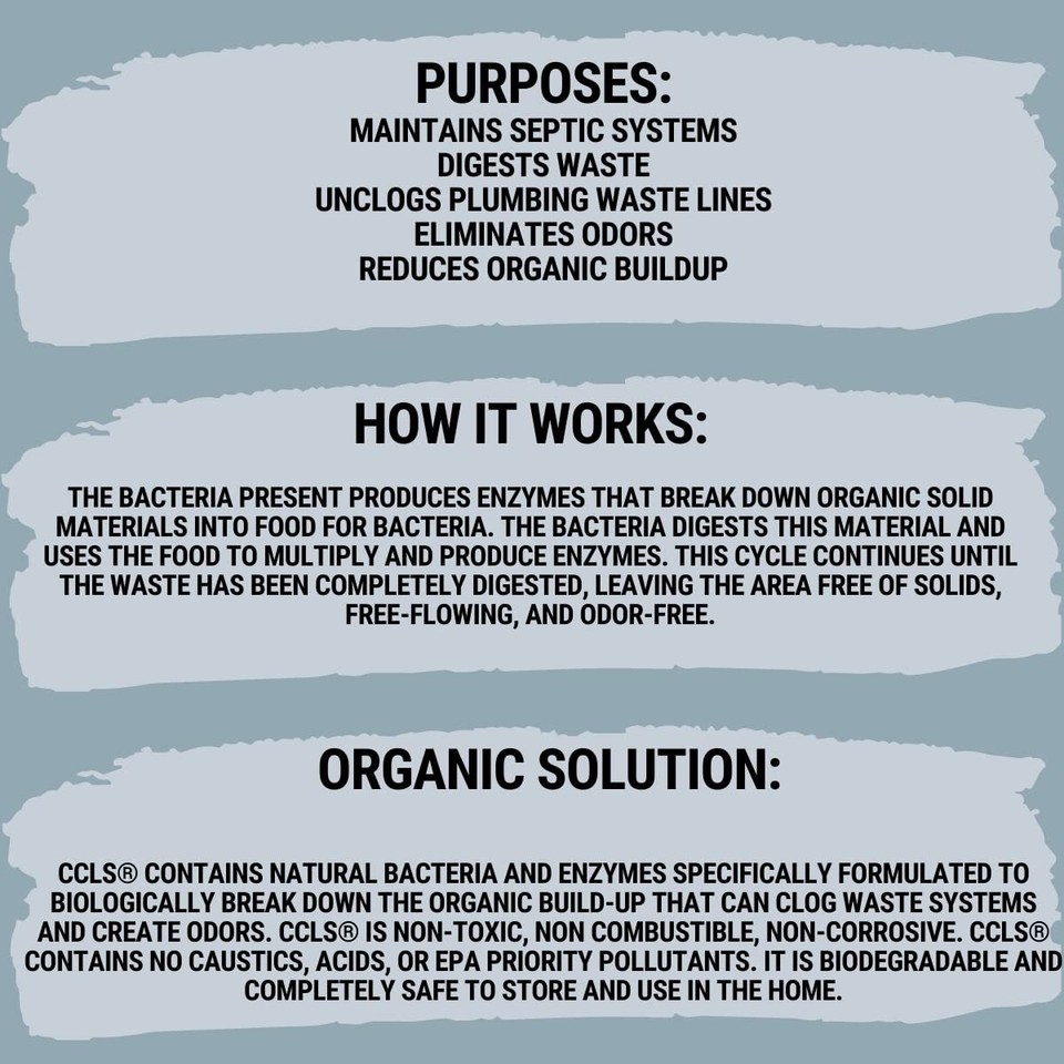 Ccls Septic Tank and Cesspool Treatment Additive Organic Enzyme ...