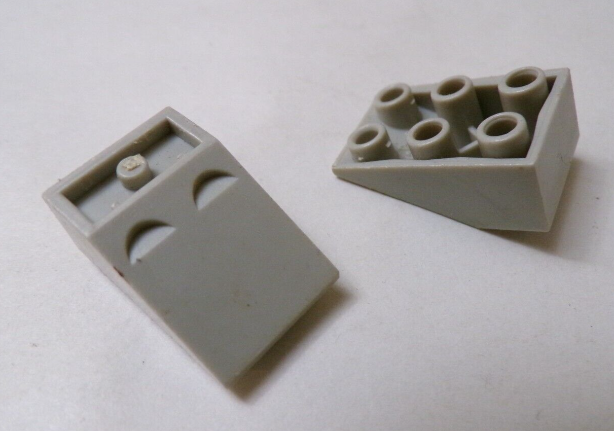 Mega Bloks x2 Light Gray 2x3 Inverted Castle Bricks (021-43) | eBay