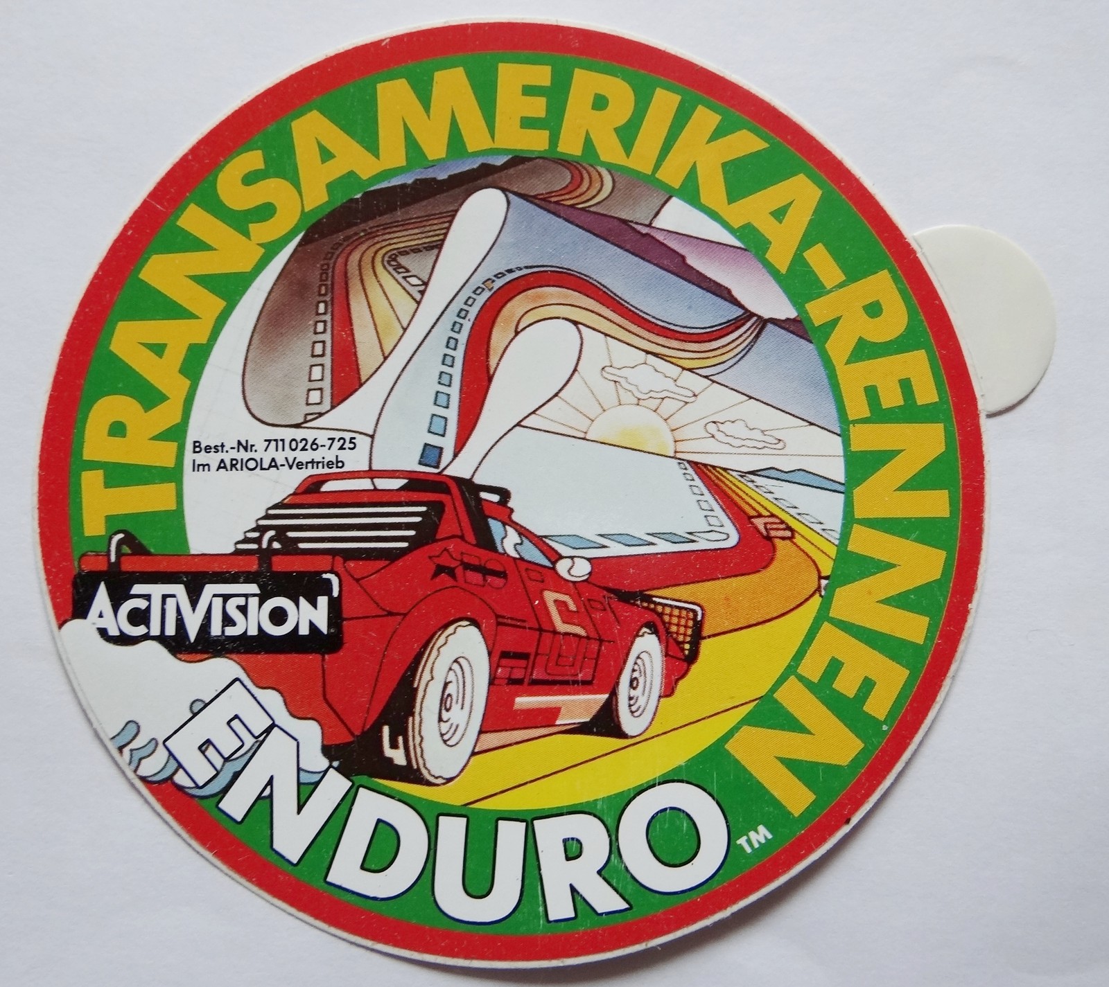 Adesivo Pubblicità Activision Enduro Transamerika Gara Atari 2600 Vcs ...