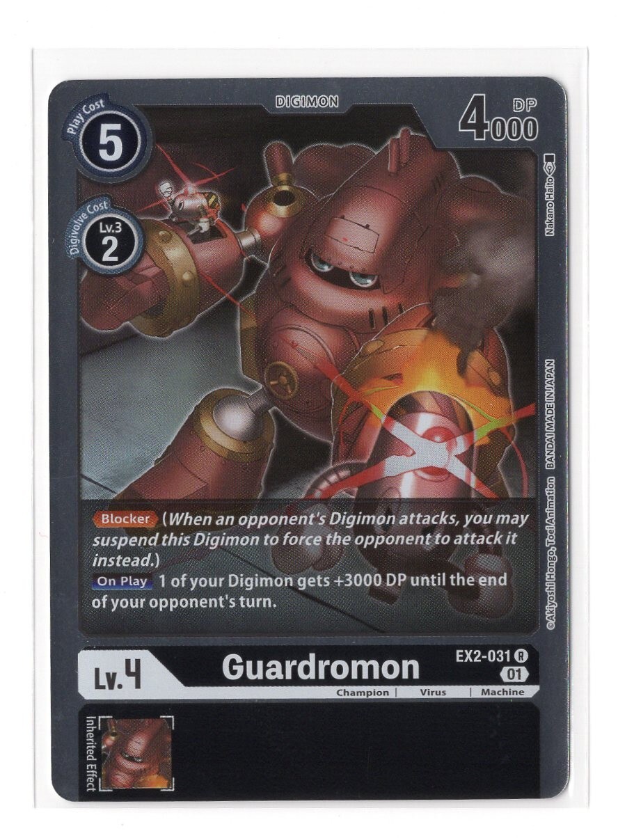 Digimon Card - Guardromon EX2-031 - Bandai Digital Hazard Rare Foil | eBay