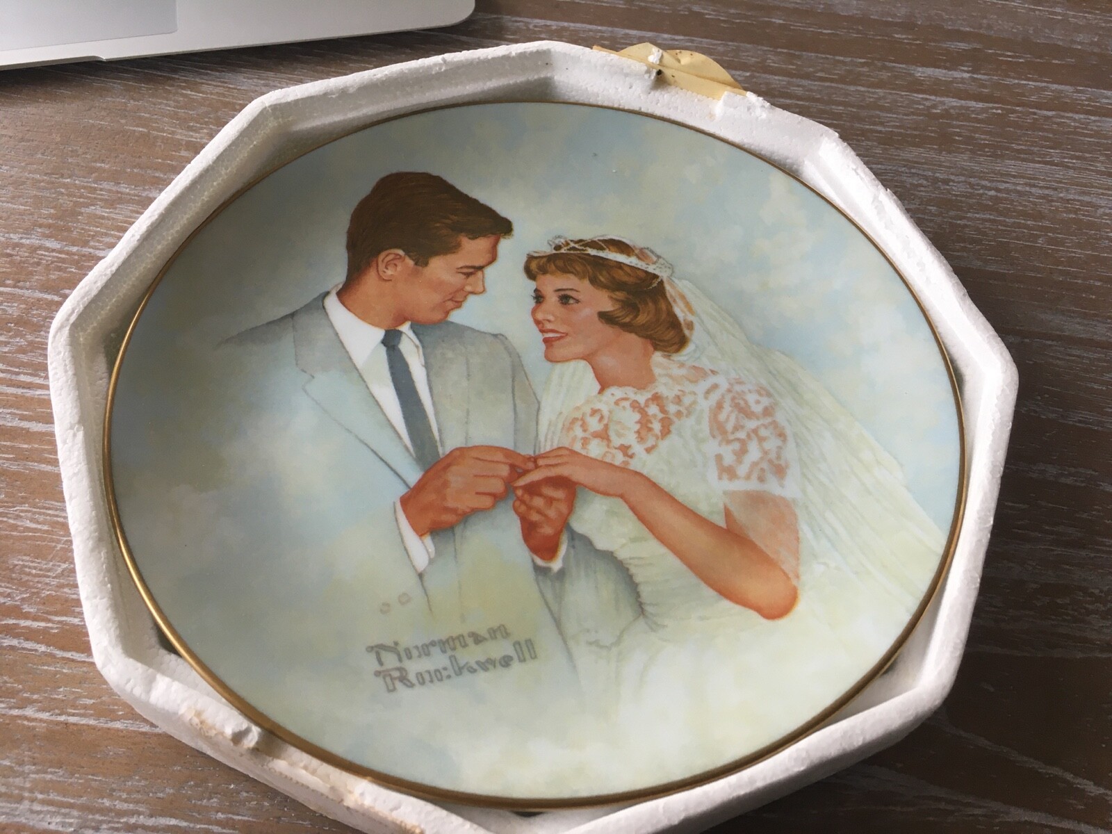 Bride & Groom by Norman Rockwell, American Family Series Plate Franklin ...