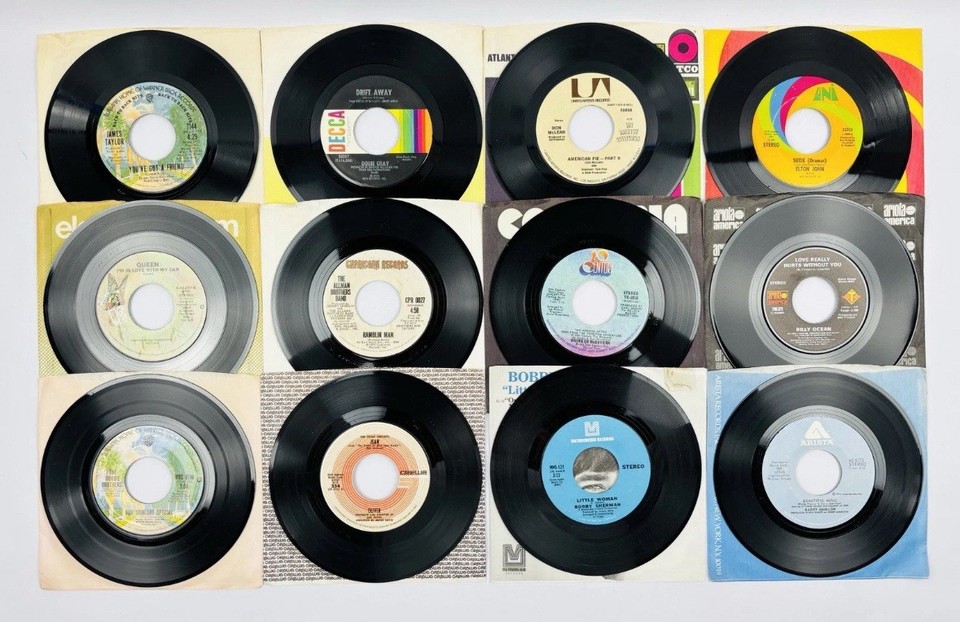 197 Vintage 1970’s-80’s 45 RPM 7" Jukebox Records (No Duplicates) SEE ...