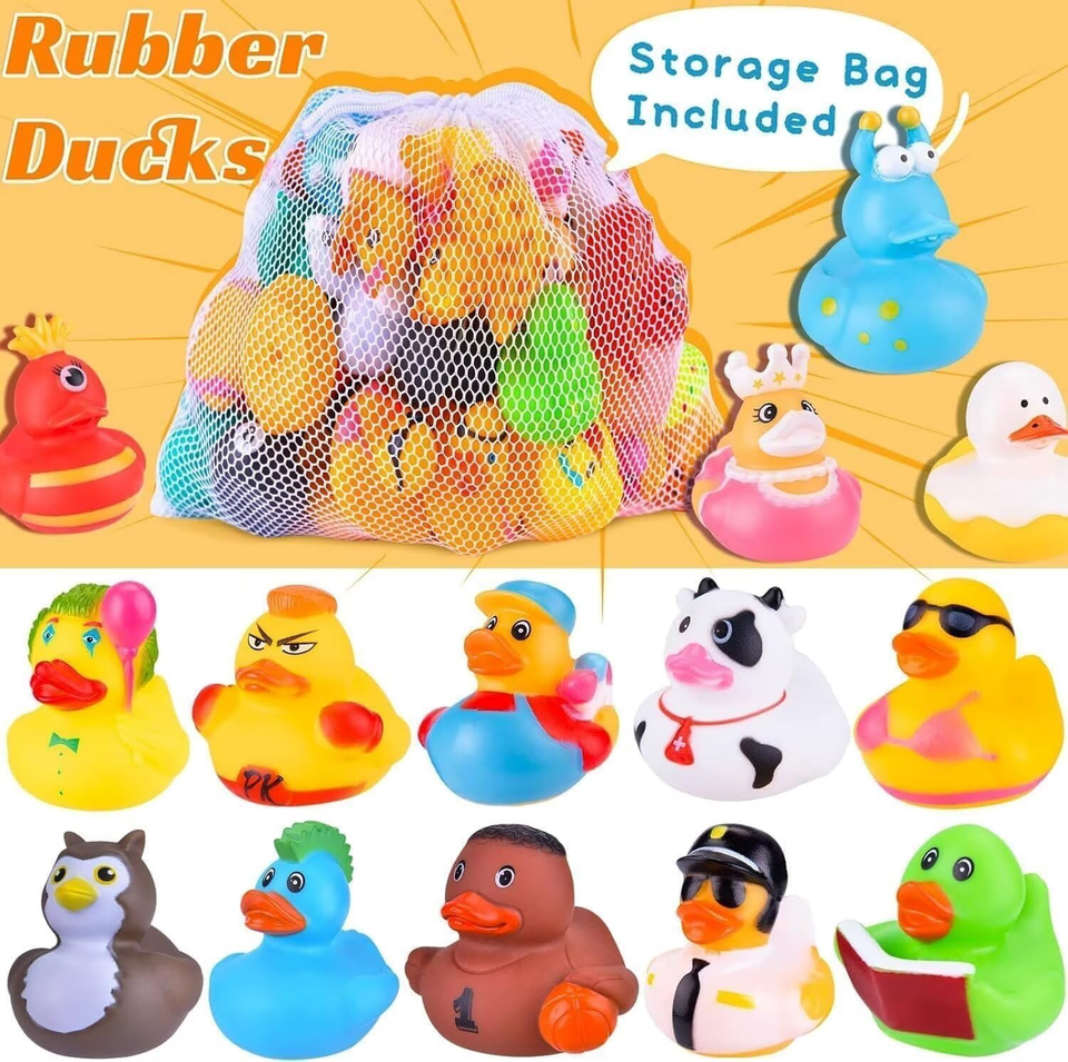 55 Packs Rubber Ducks in Bulk Assortment Jeep Ducks for Ducking, Small ...