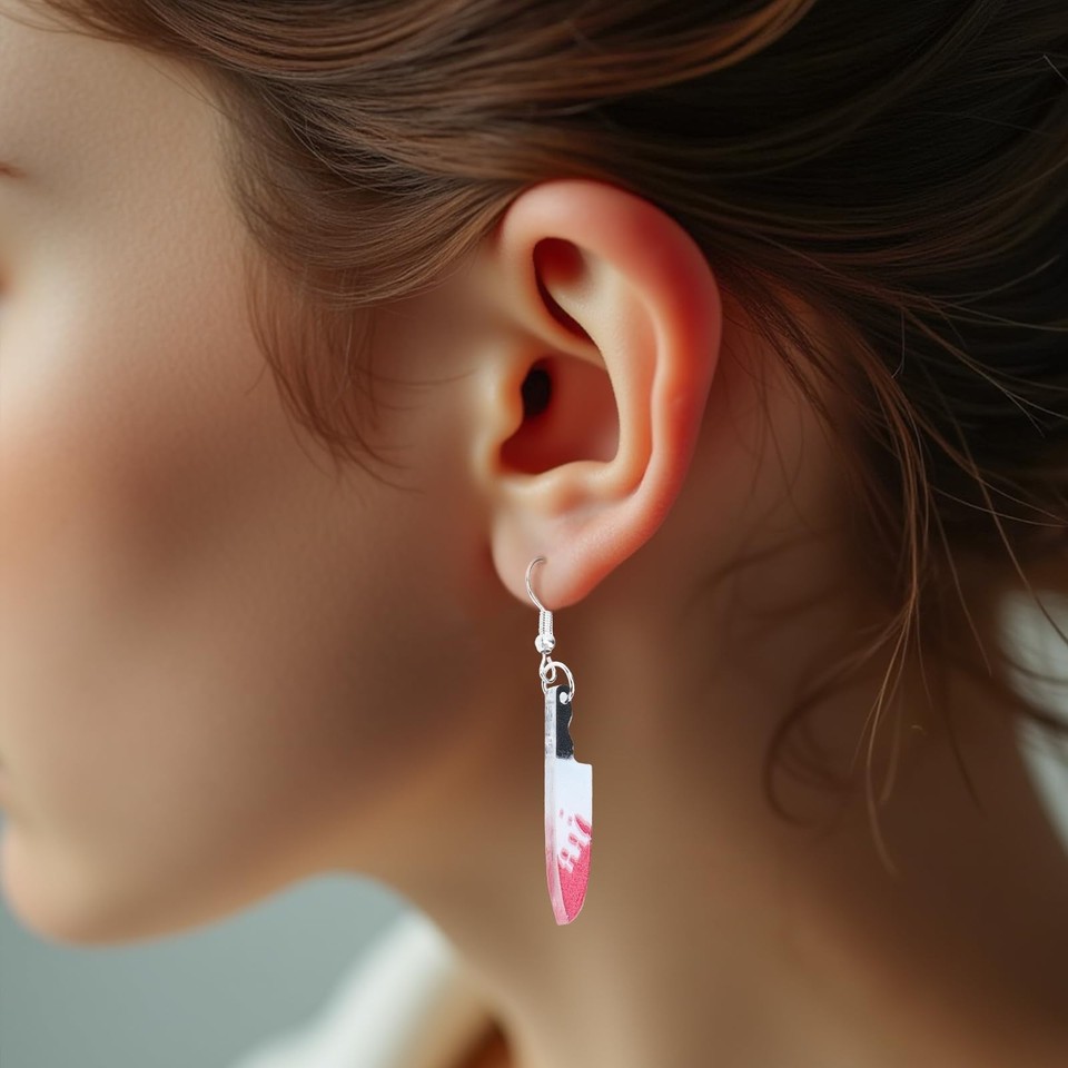 Halloween Terror Knife Earrings Skeleton Skull Dangle BOO Ghost Witch ...